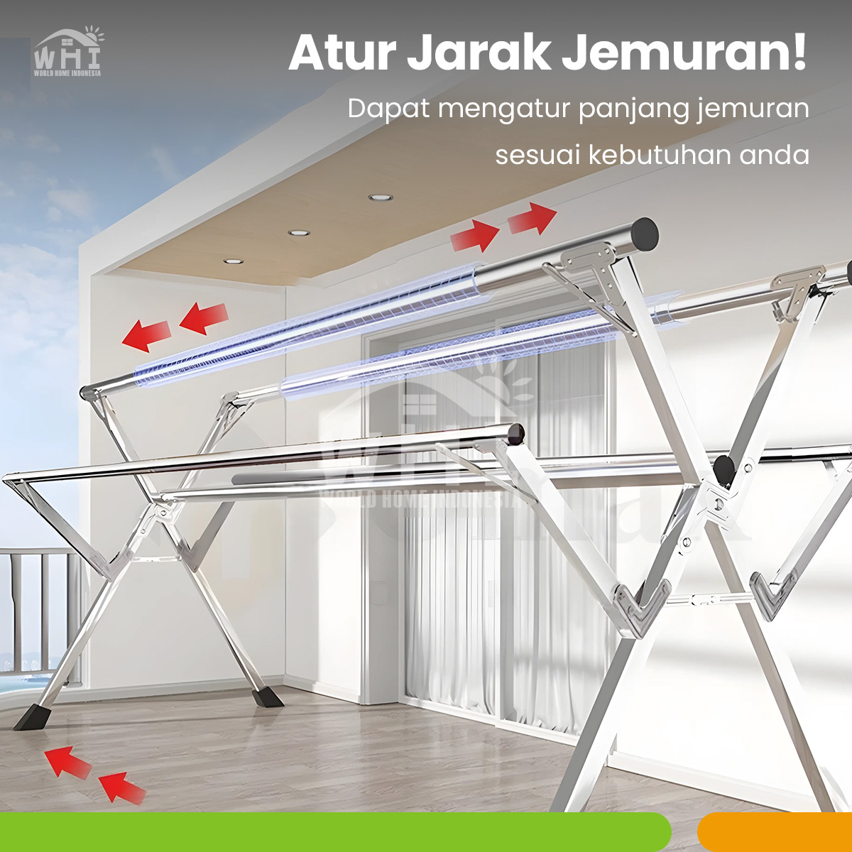 Jual World Home Jemuran Baju Stainless Jemuran Lipat Portable Anti ...