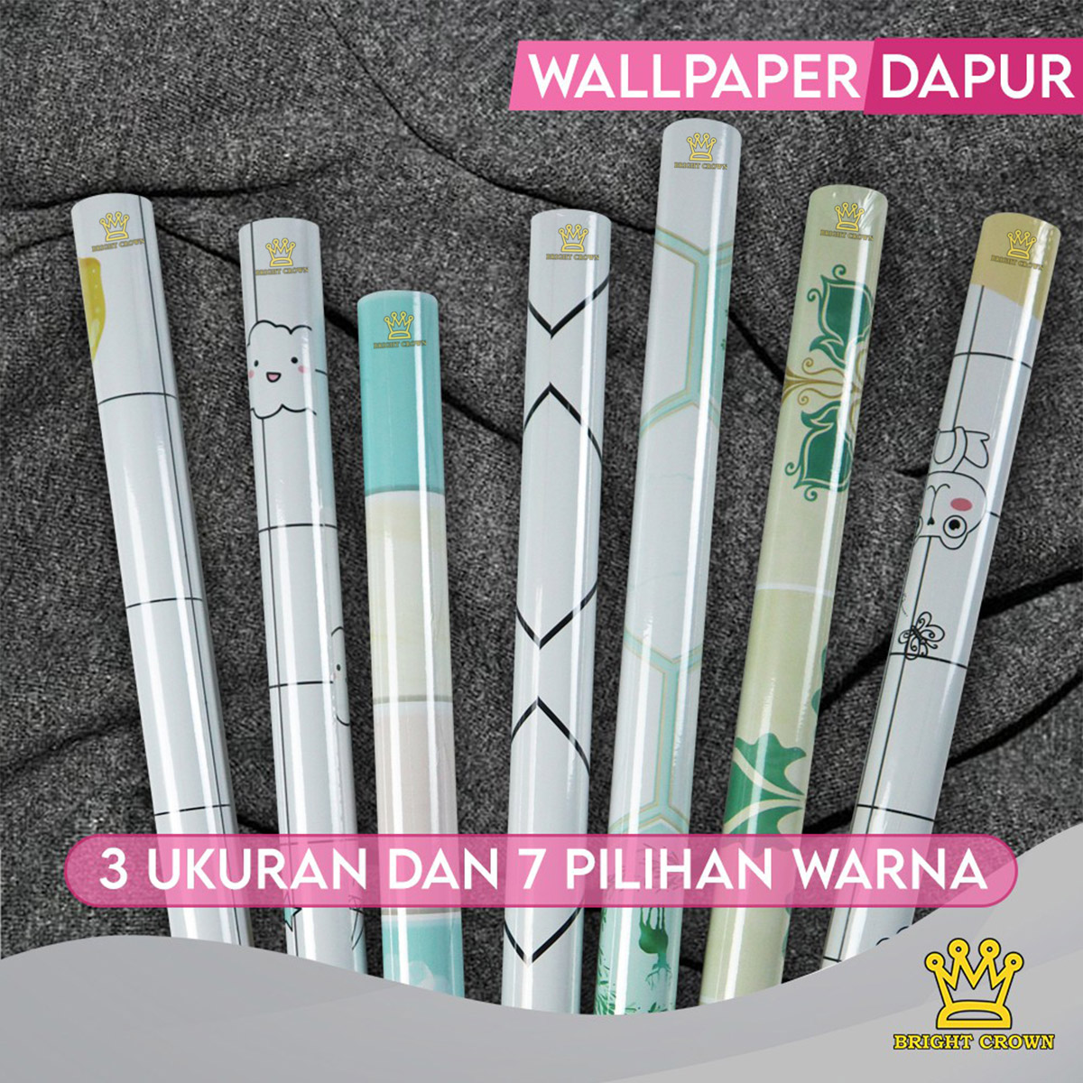 Jual Bright Crown Wallpaper Stiker Dapur Kamar Mandi Anti Air / Minyak ...