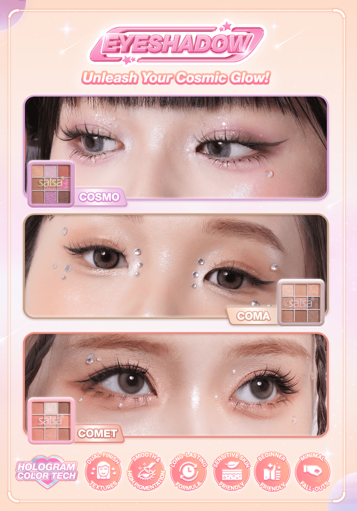 Jual [BUY 1 GET 2] SALSA Galaxy Makeup Kit Set - Galaxy Eyeshadow ...