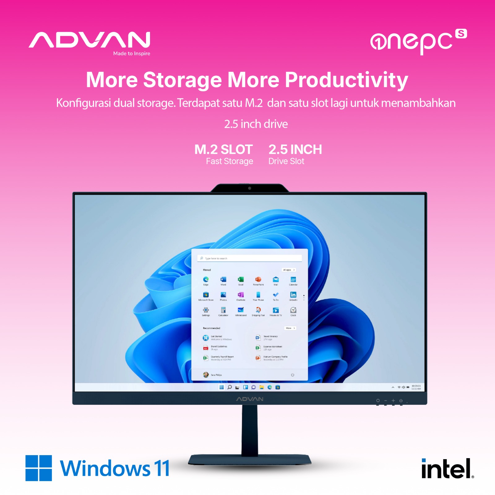 Jual [EXCLUSIVE LAUNCH] ADVAN All In One PC S 23.8” 1920*1080 IPS AIO ...