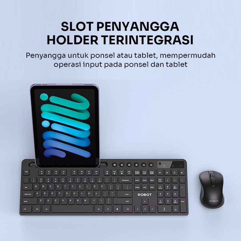 Jual ROBOT Set Keyboard & Mouse Wireless KM3700 Combo Multi-Device ...