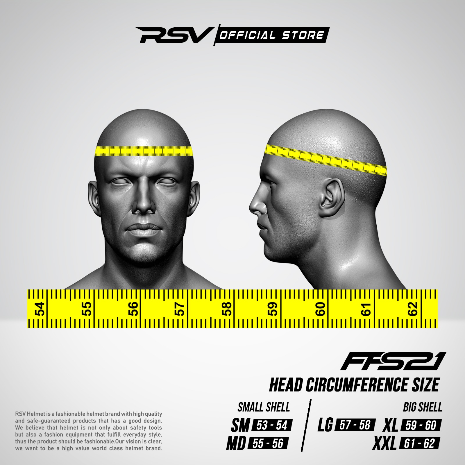 Jual HELM FULL FACE RSV FFS21 WHITE GLOSSY SINGLE VISOR SERTIFIKASI SNI ...