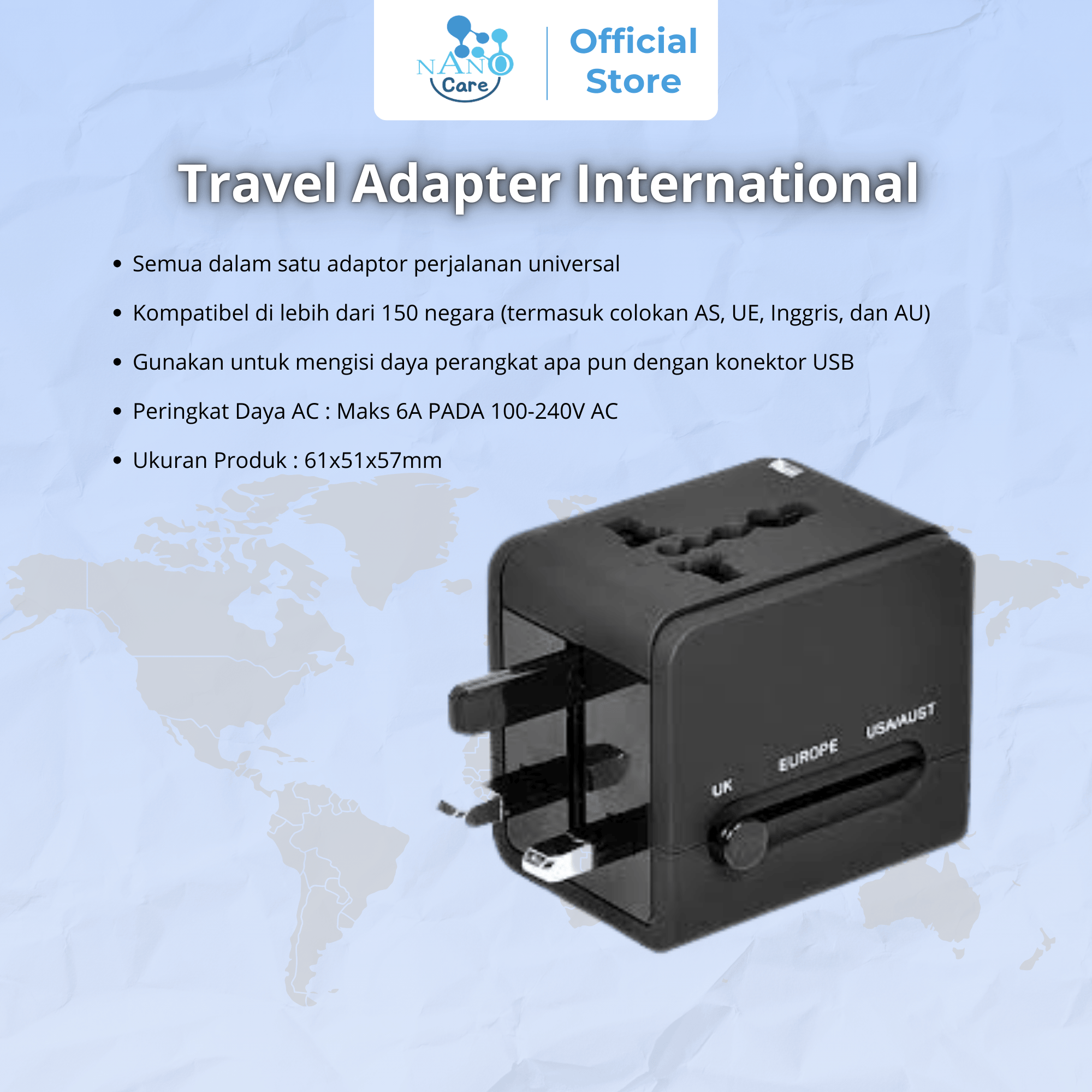 Jual Universal Travel Adaptor | Steker Colokan Serbaguna Internasional ...