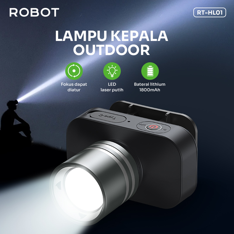 Jual ROBOT Senter Lampu Kepala Headlamp Outdoor Camping/Emergency Lamp ...