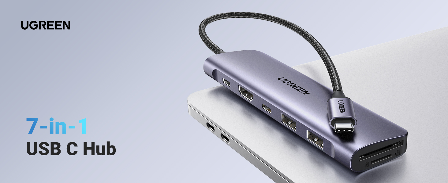Jual UGREEN USB C Hub 7 in 1 USB 3.0 HDMI SD TF Card 4K 30Hz Display 15214 | Shopee Indonesia