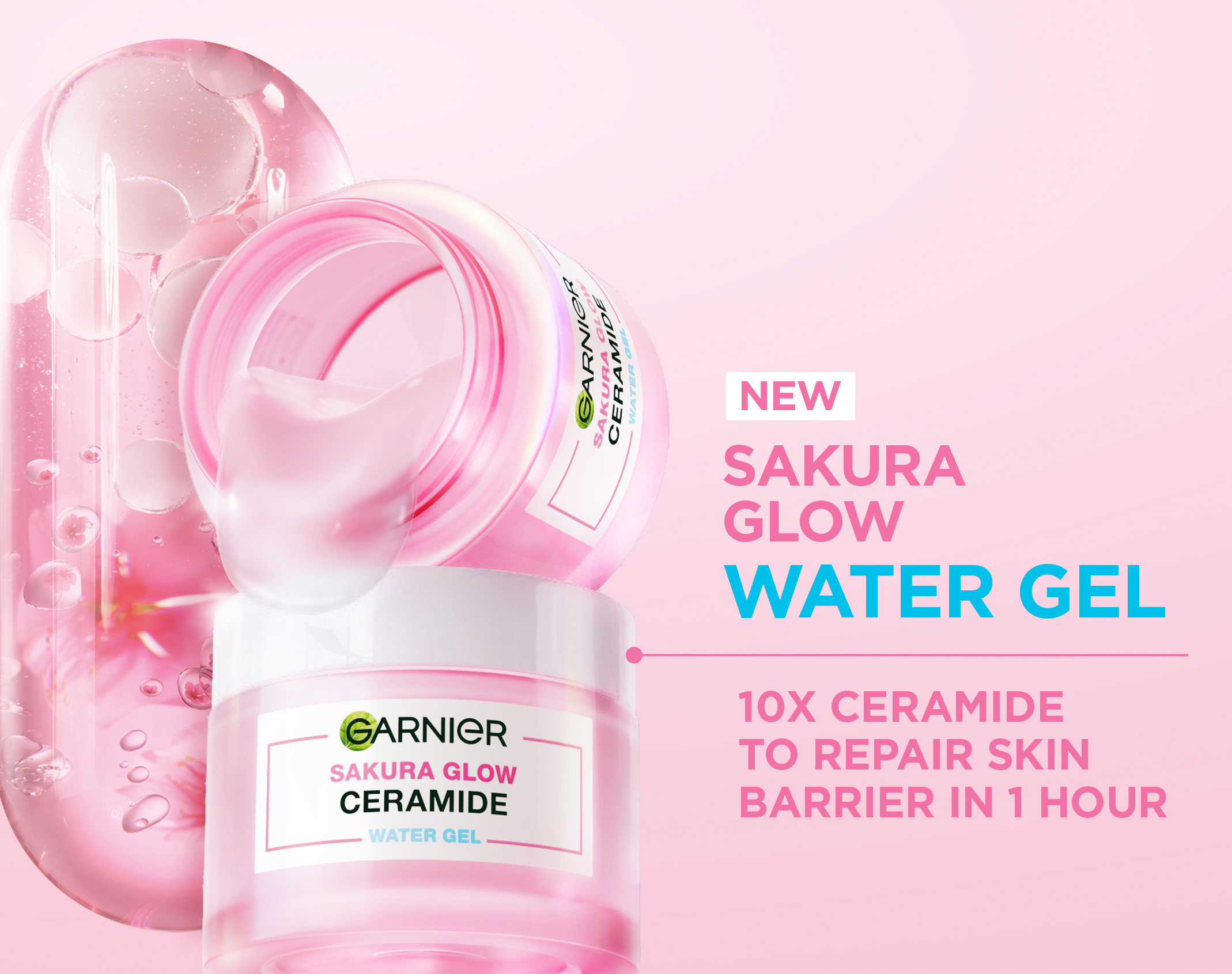 Jual GARNIER Sakura Glow Ceramide Barrier Moisturizer Gel 50ml Skincare ...