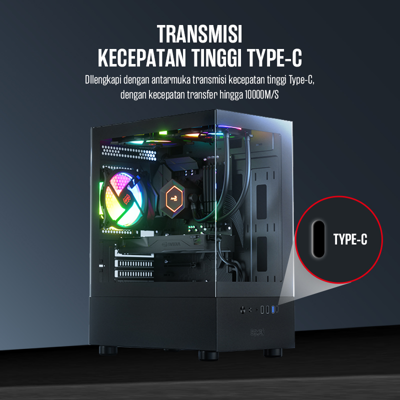 Jual GAMEN GCS100 Transparant Gaming Computer Case Tempered Glass Up to ...