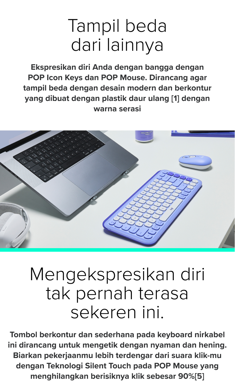 Jual Logitech POP ICON COMBO, Kombo Keyboard dan Mouse Bluetooth ...