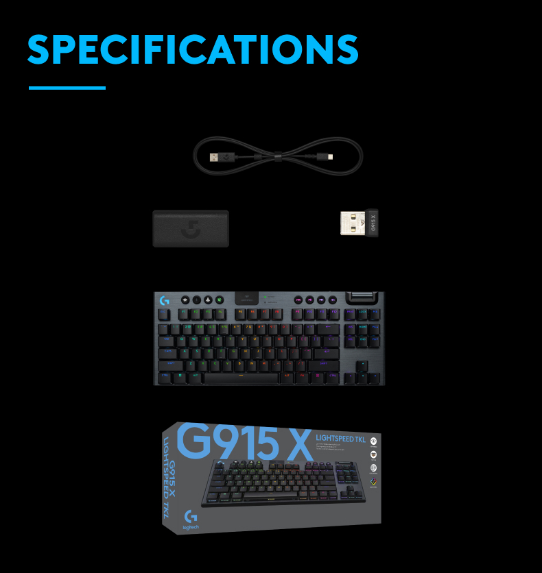 Jual Logitech G915 X Keyboard Gaming Wireless LIGHTSPEED TKL, Keycap ...