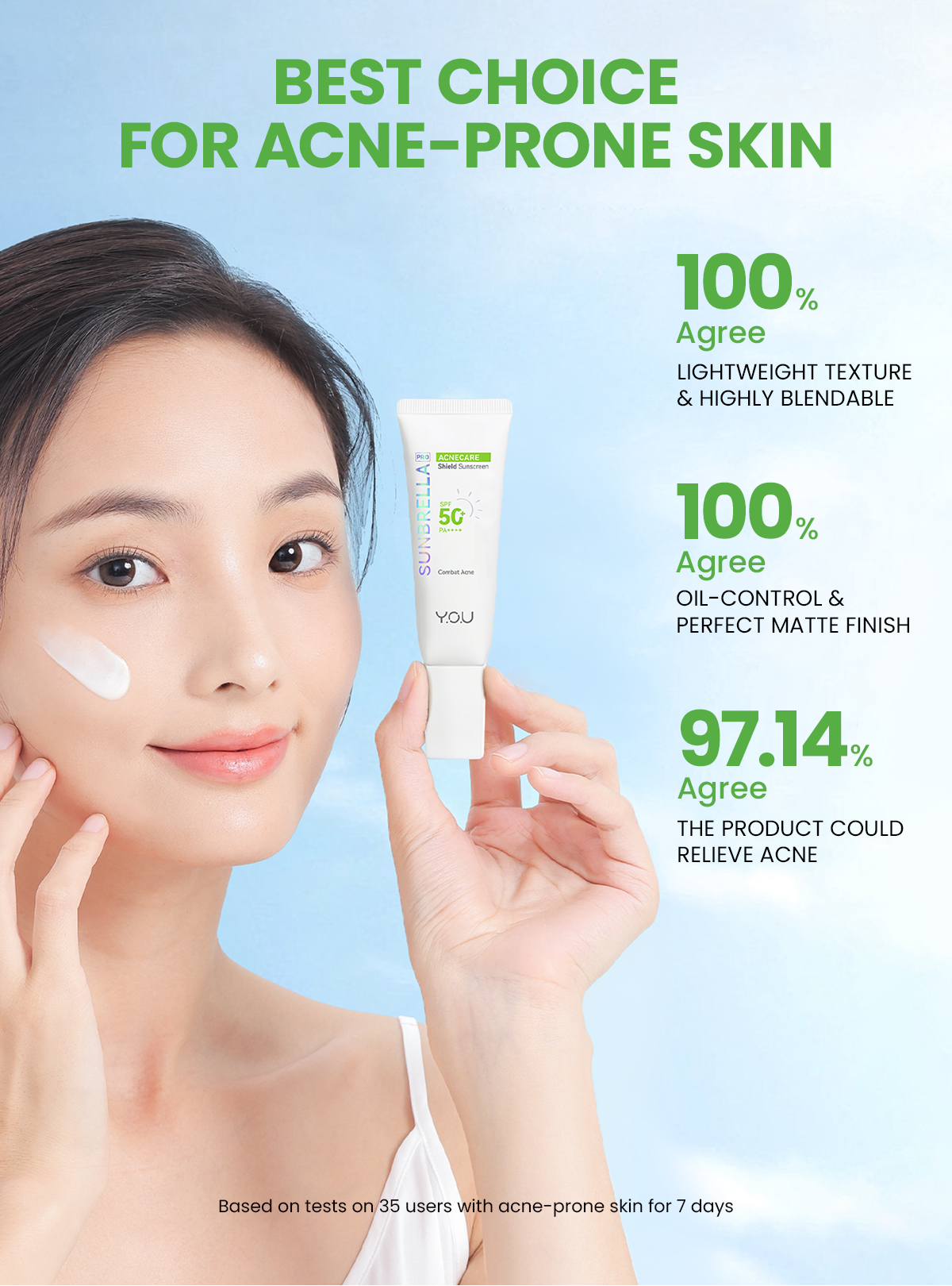 Jual YOU Sunbrella Pro Acnecare Shield Sunscreen SPF 50+ PA++++ Acne ...