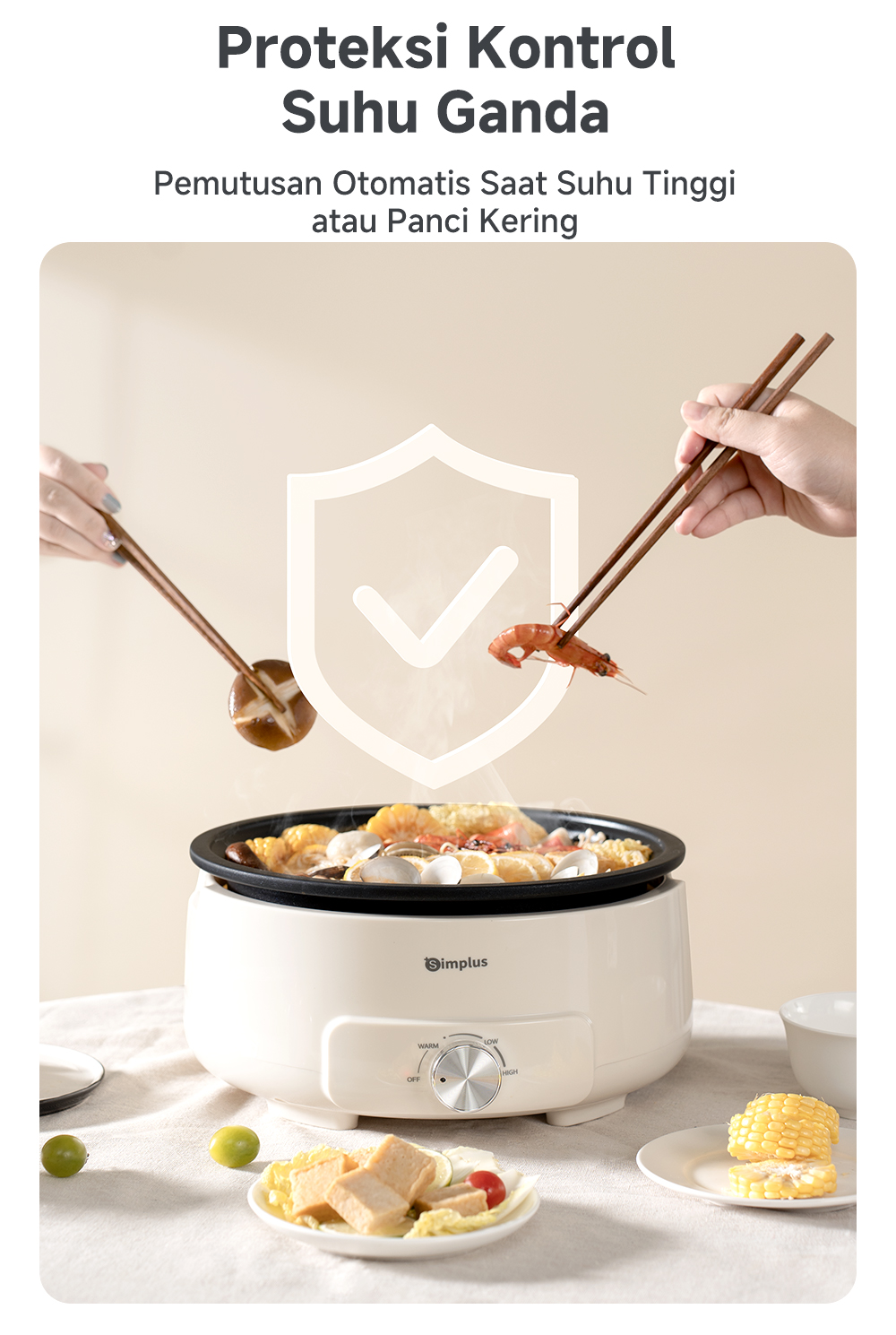 Jual Simplus Panci Listrik Multifungsi 4.2L Anti Lengket, untuk Memasak ...