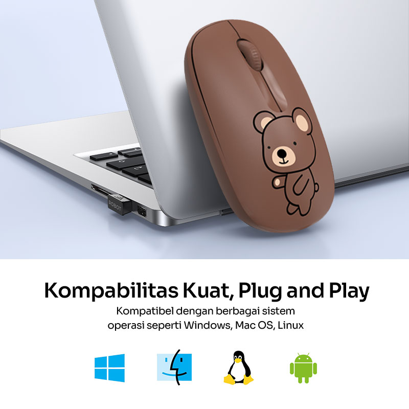 Jual ROBOT Mouse Laptop M260 Mini Bear Karakter Hewan Bear Tikus Lucu 2 ...