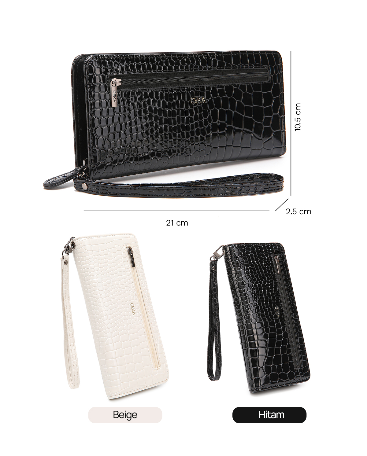 Jual [FREE BOX] CEKA PRO Tas Wanita Solania Gift Set 2 In 1 Kulit Croco ...