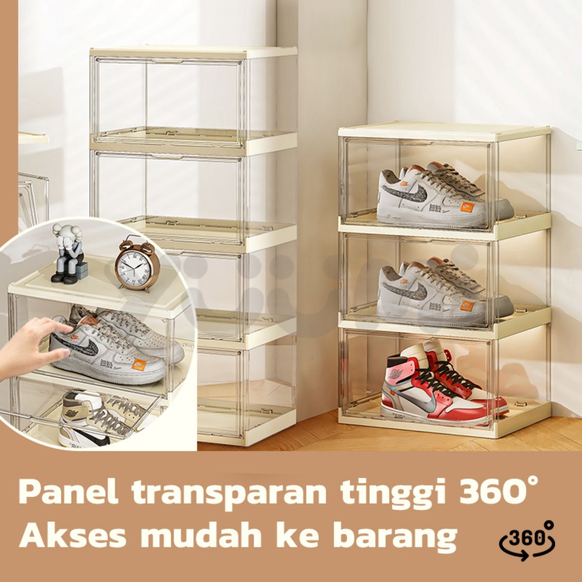 Jual Yuumi Kotak Sepatu Transparan Acrylic Extra Besar - Lipat ...