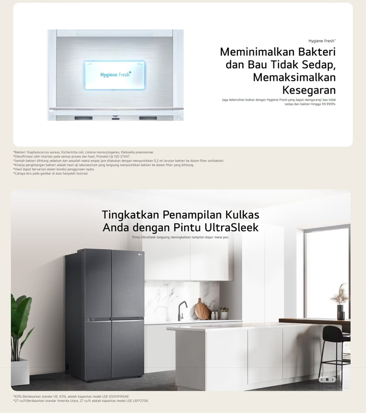 Jual LG Kulkas Side By Side 694L / 647L - Hygiene Fresh - Smart Inverter - ThinQ (Wi-Fi) - GC ...