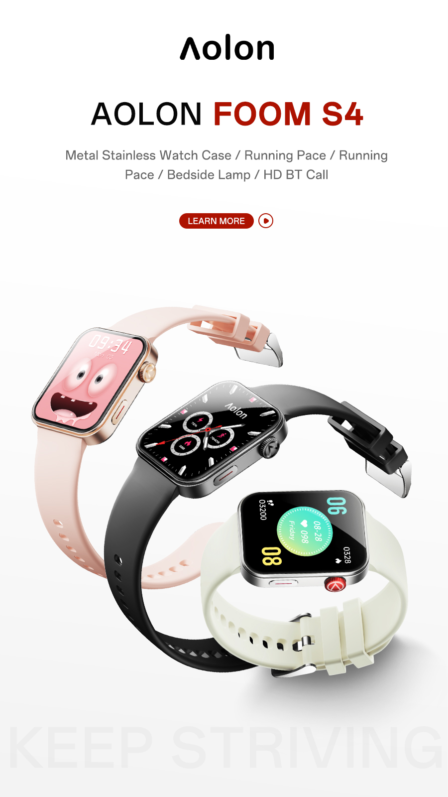 Jual Aolon Foom S4 Smartwatch Original Metal Case Running Pace Bluetooth Call Custom Watch Face ...