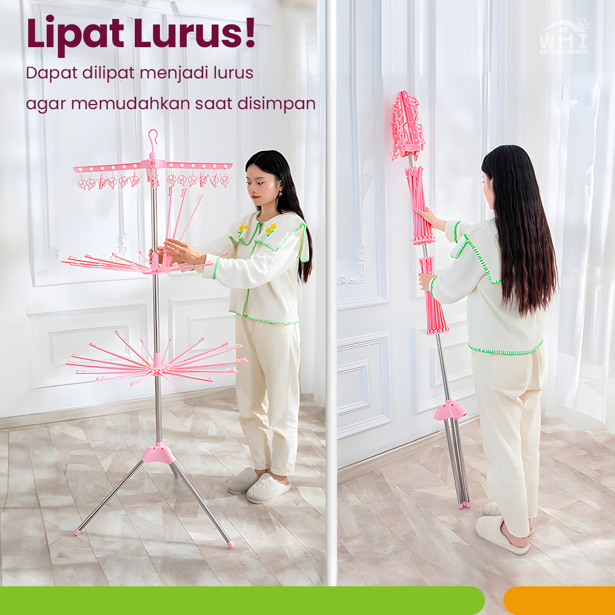 Jual World Home Jemuran Menara Jemuran Baju Lipat Rak Jemuran Pakaian ...