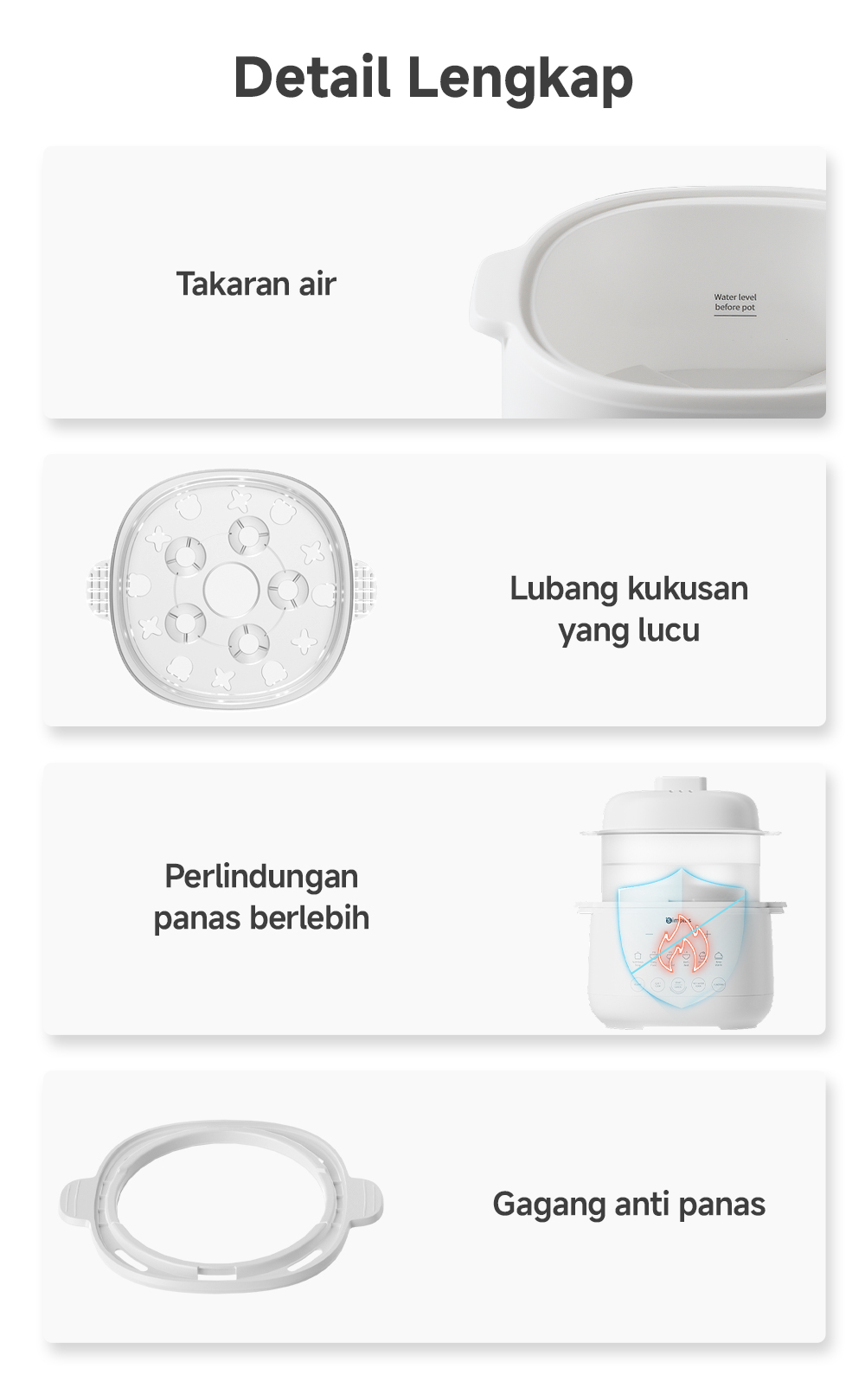 Jual Simplus Slow Cooker Listrik 1L Panci Rebus dan Kukus dengan Menu ...