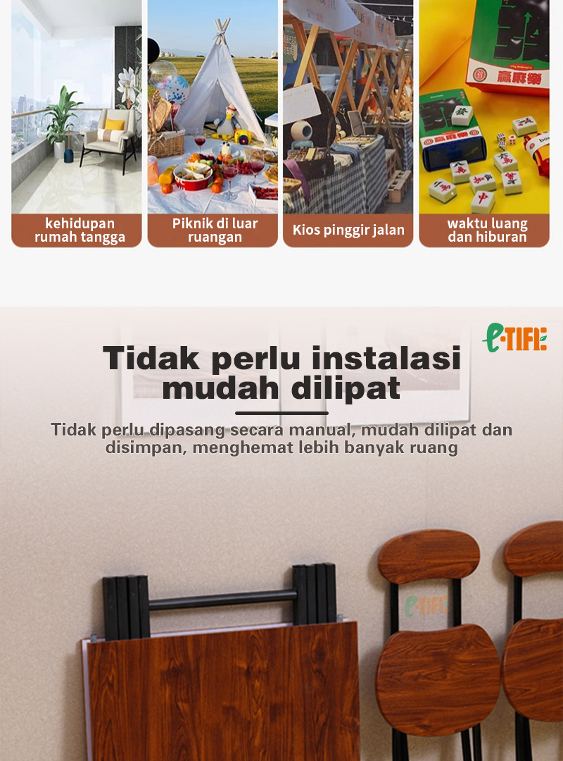 Jual E-TIFE Meja Lipat / Set Meja Makan Lipat Dan Kursi / Meja Lipat portable / Meja Lipat ...