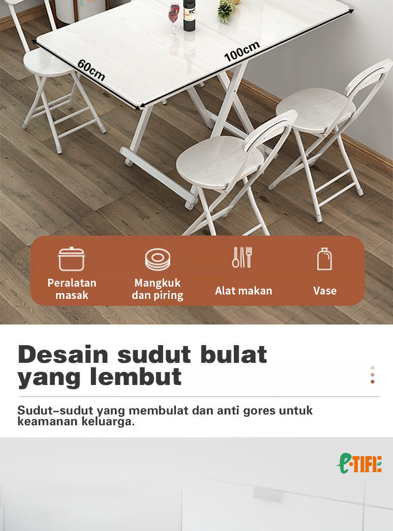 Jual E-TIFE Meja Lipat / Set Meja Makan Lipat Dan Kursi / Meja Lipat portable / Meja Lipat ...