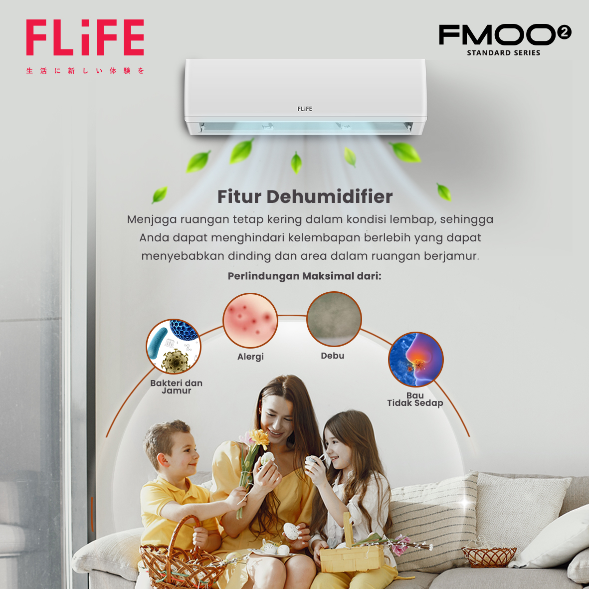 Jual FLIFE AC 1PK Standard - Turbo Mode - LED Display - Smart Cleaner ...