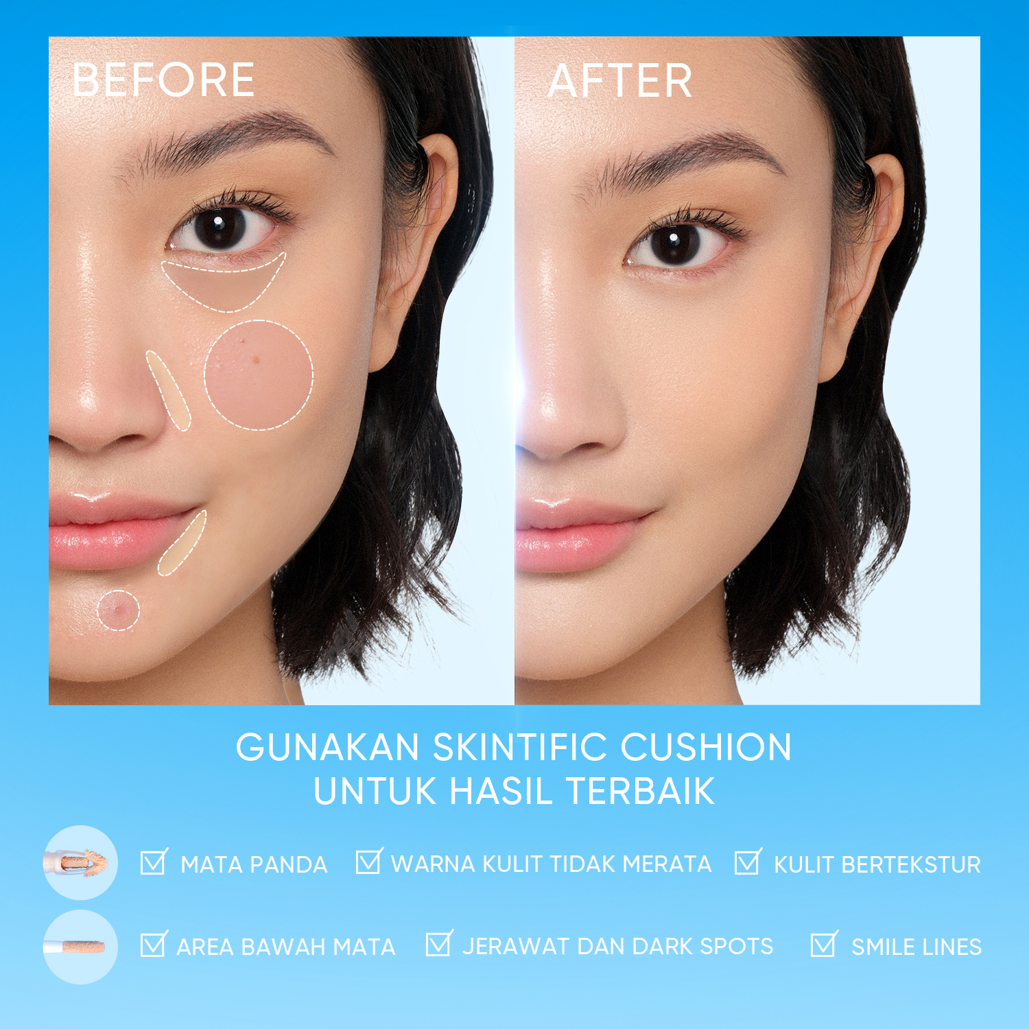 Jual SKINTIFIC - 4pcs Paket Matte Makeup Set | Cover Perfect Serum ...