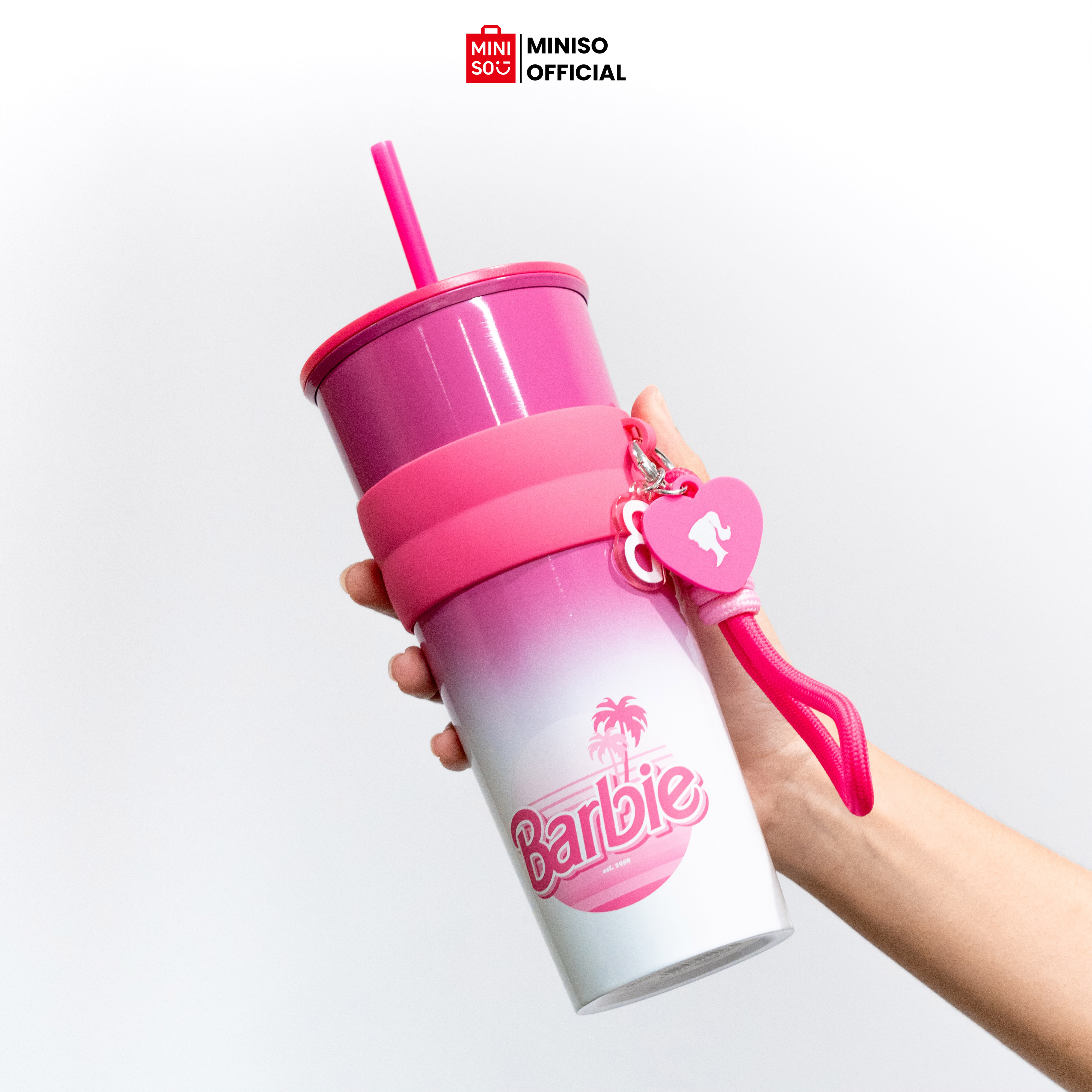 Jual Miniso X Barbie Series Botol Minum Stainless steel Straw Cup 800mL Straw Latte Tumbler ...