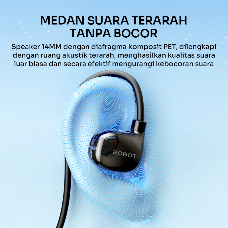Jual ROBOT Sport OWS Wireless Call Noise Cancellation Headphone Open ...