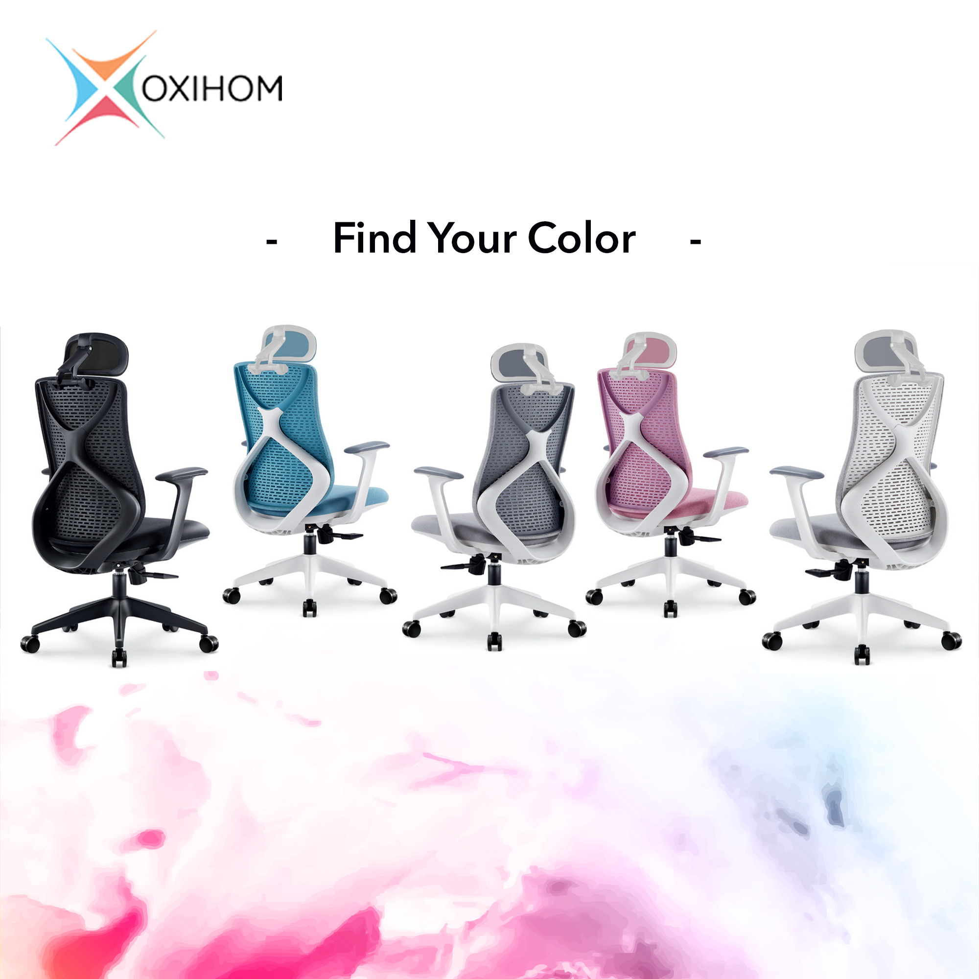 Jual OXIHOM M5 Kursi Mesh Kursi Kantor Kursi Kerja Mesh Chair Ergonomic ...