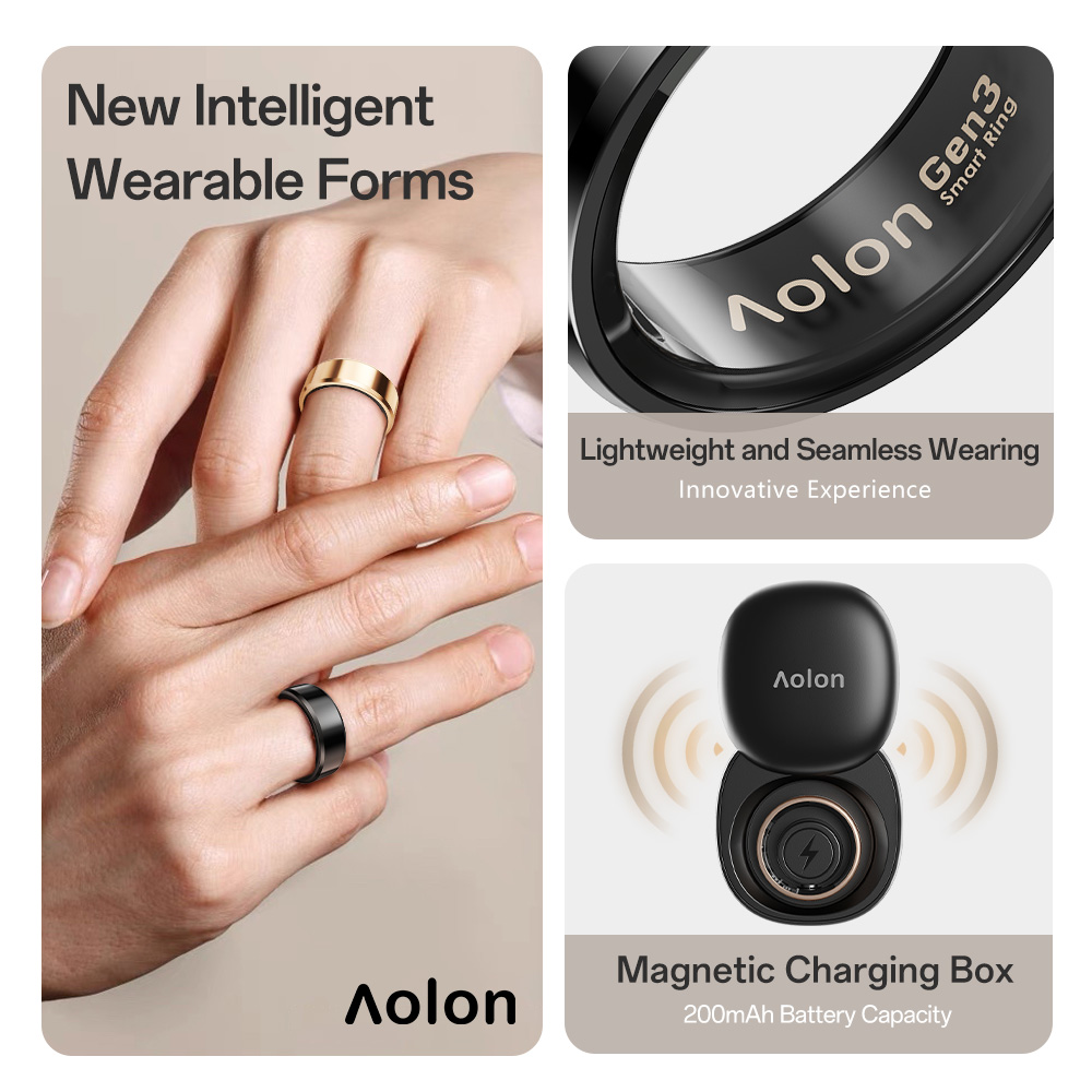 Jual Aolon Gen3 Smart Ring Heart Rate & Blood Oxygen Monitoring ...