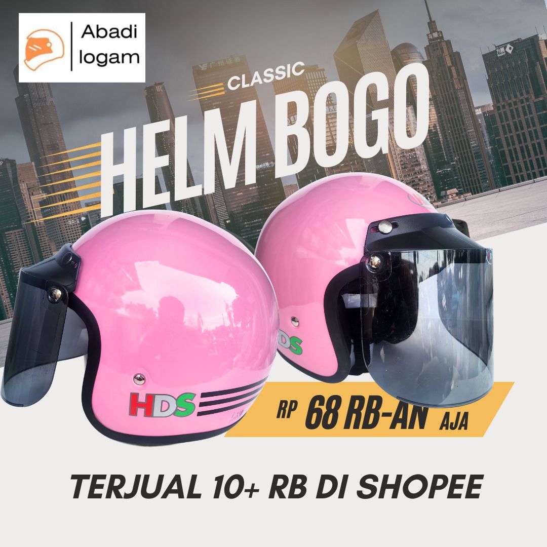 Jual HELM Bogo Dewasa Classic Half Face SNI HDS Helmet Motor Klasik ...