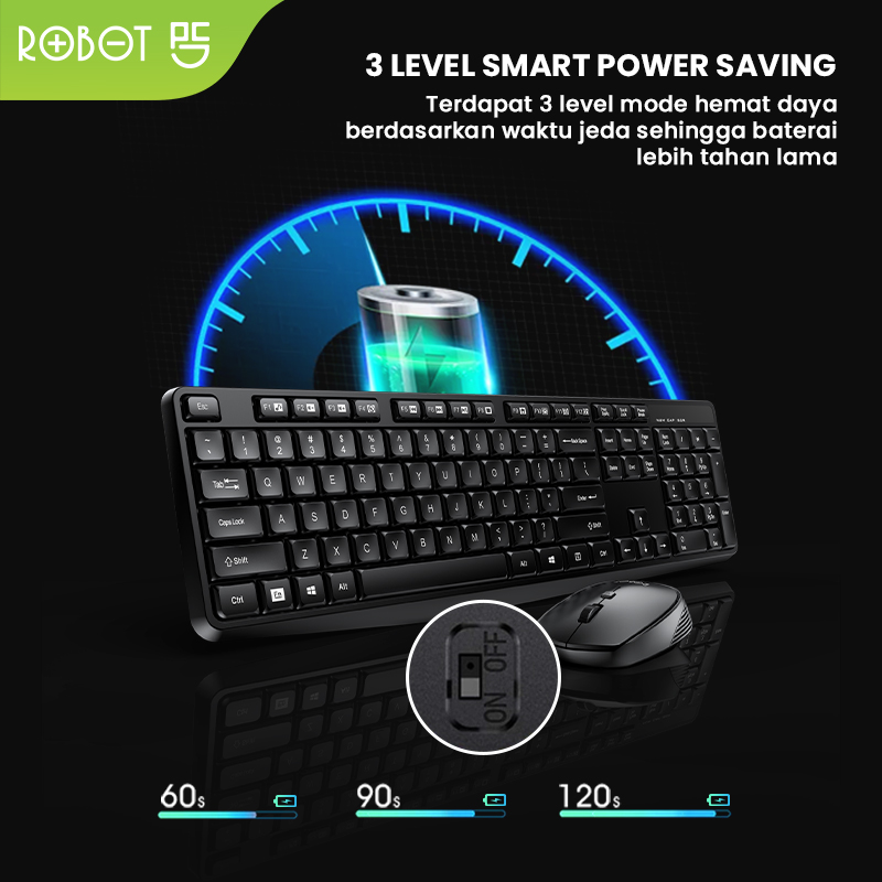 Jual ROBOT Portable Wireless Set Combo Keyboard and Mouse KM3100 ...