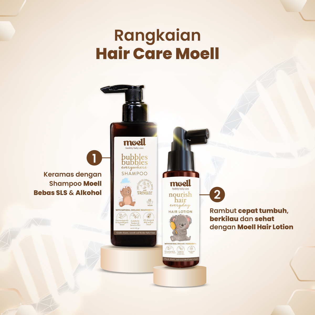 Jual Moell Hair Lotion 100ml Dengan Panax Ginseng, Kemiri, Biotin ...