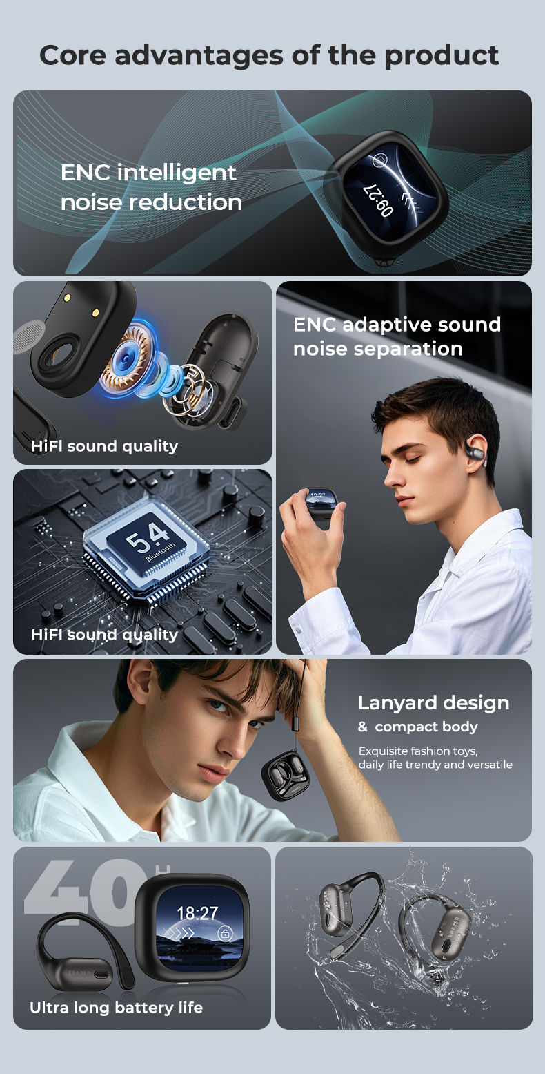 Jual Lenovo ERAZER XF38 Headset Bluetooth terjemahan AI Wireless Headset Bluetooth V6.0 OWS TWS ...