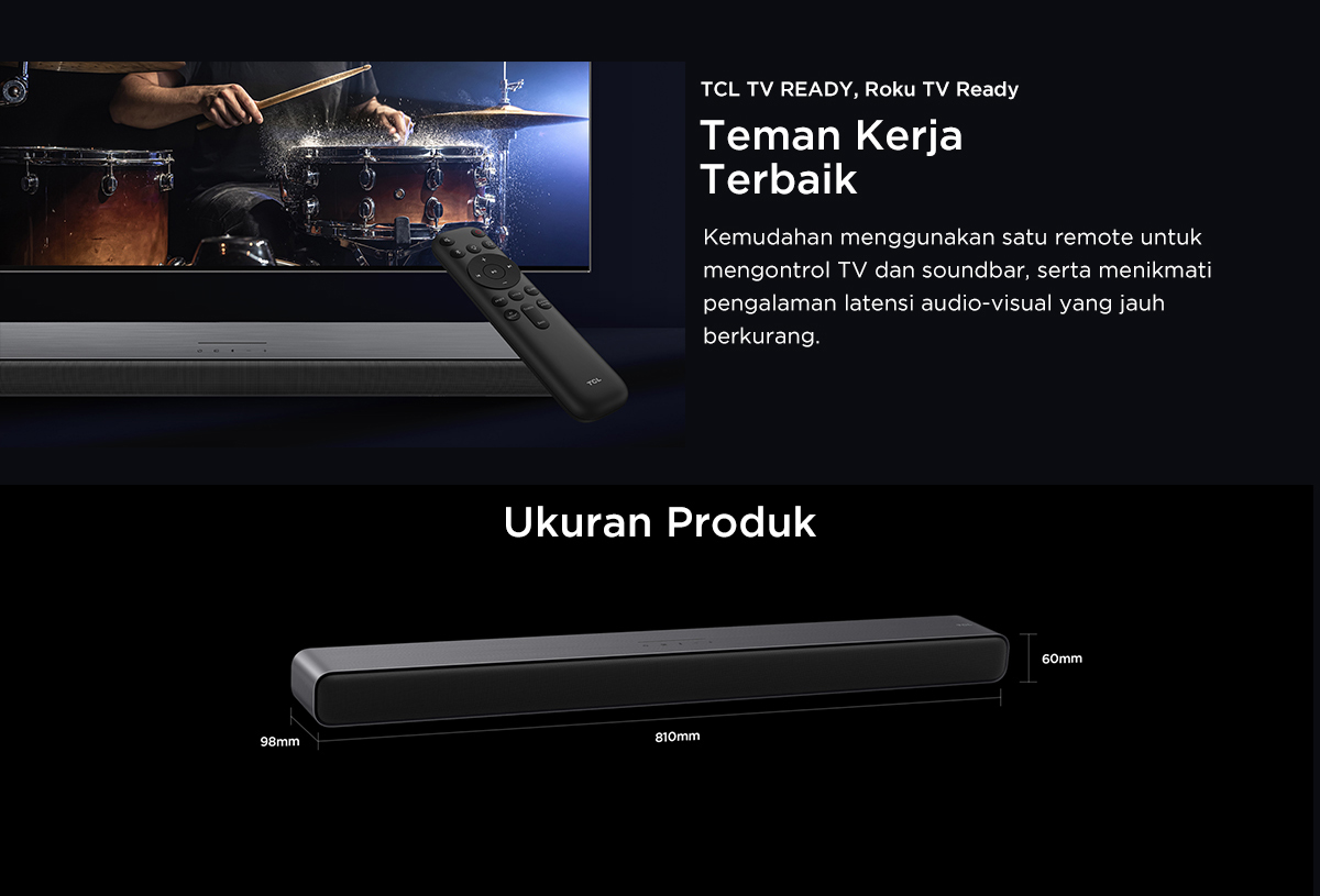 Jual TCL Soundbar S45H - Hi-Fi Speaker Wireless Bluetooth - Dual Bass System - Dolby Atmos ...