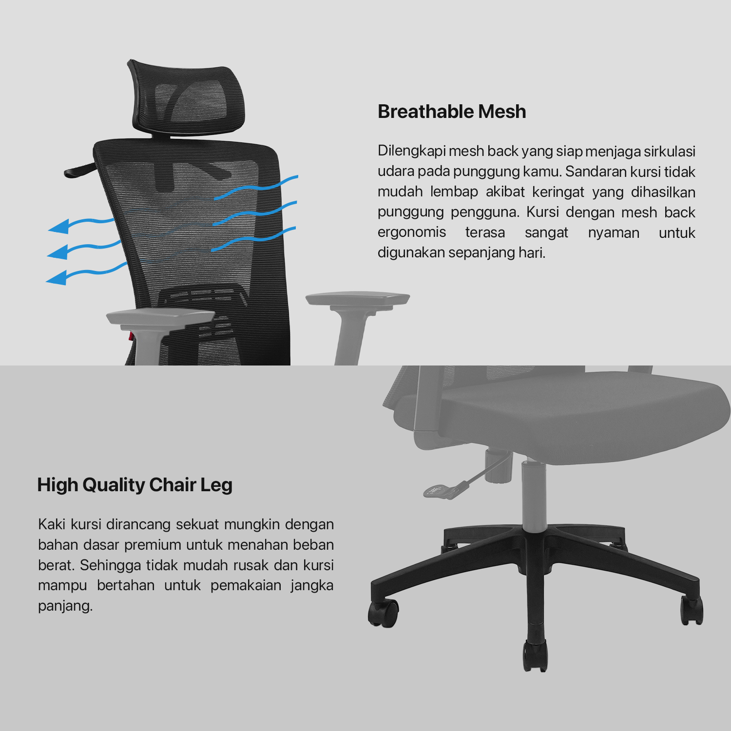 Jual Fantech Kursi Kerja Kantor OCA258s V2 Premium Office Chair ARM ...