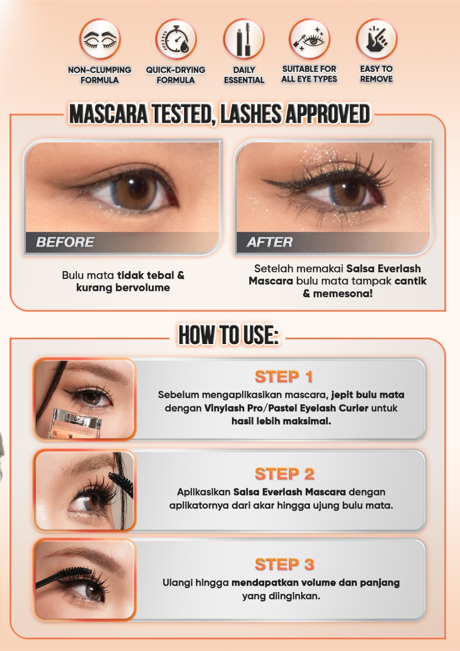 Jual SALSA Everlash Mascara 12H Long-lasting Mascara – Pelentik Bulu ...