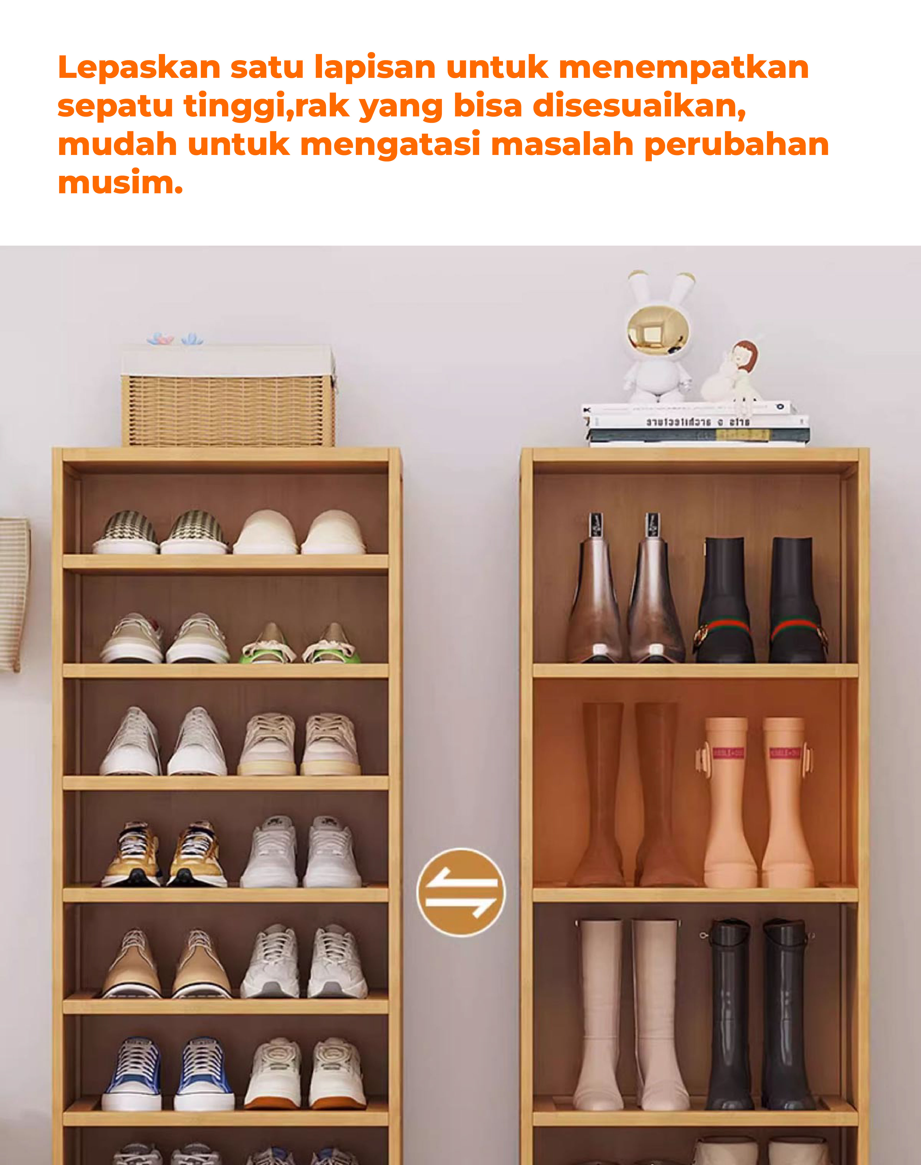 Jual Homedoki Bambu -Rak sepatu/Lemari sepatu minimalis/Lemari Sepatu ...