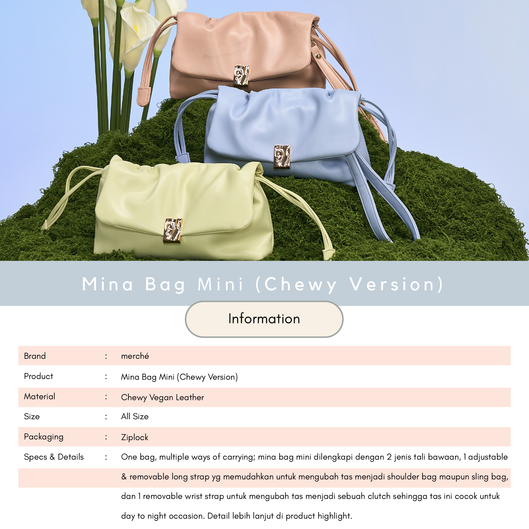 Jual Merche Tas Wanita Mina Bag Mini Chewy | Shopee Indonesia
