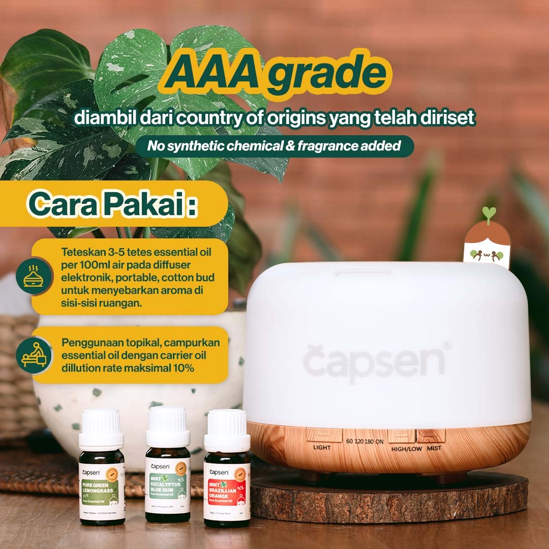 Jual CAPSEN 10ml BEST SELLER Pure Essential Oil Aromatherapy Diffuser ...