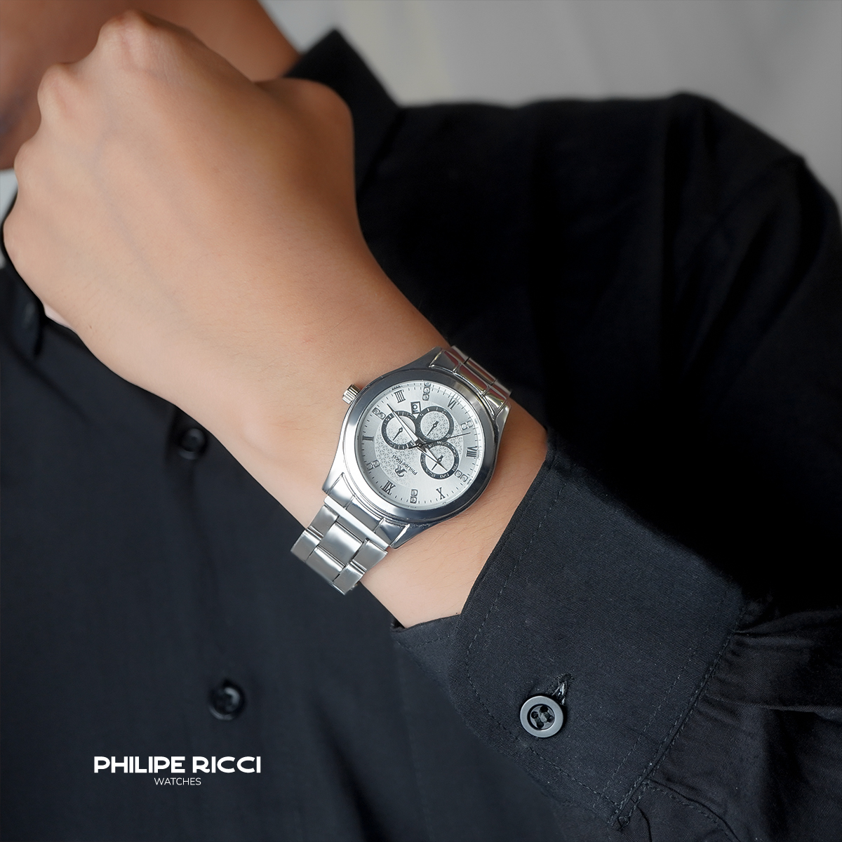 Jual PhiLipe Ricci Jam Tangan Pria Besi Hitam Terbaru 100% Original ...
