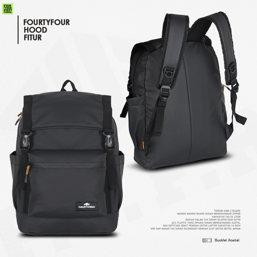 Jual FOURTYFOUR HOOD - Tas Ransel Pria Waterproof - Tas Backpack ...