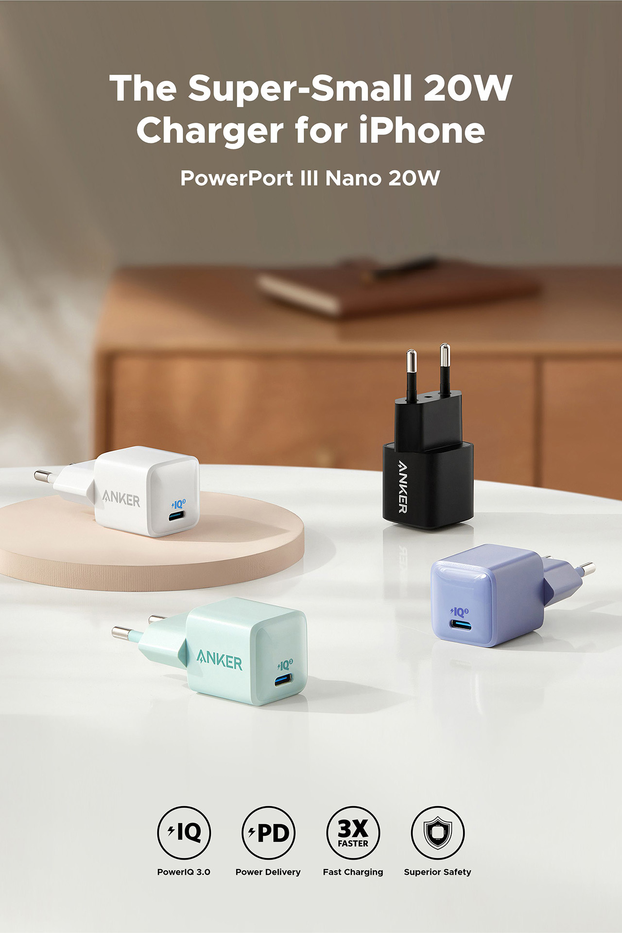Jual Wall Charger Anker PowerPort III Nano 20W - A2633 | Shopee Indonesia
