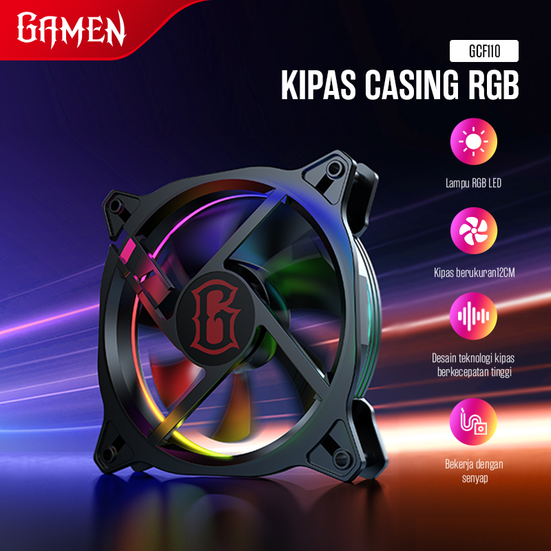 Jual GAMEN Gaming Fan CPU RGB High Speed 1000 RPM Ergonomic Fan ...