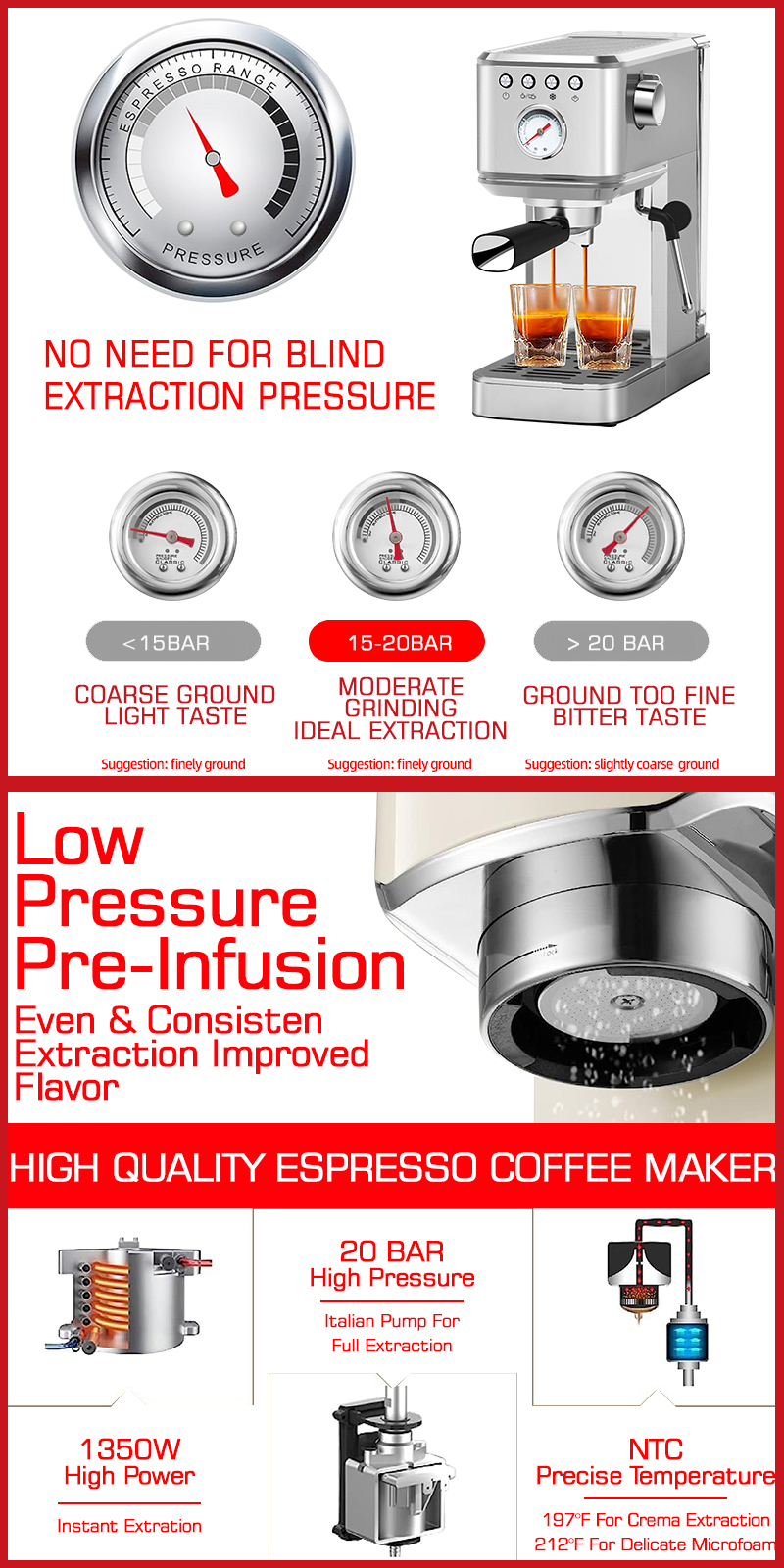 Jual LAHOME 5in1 HOT / Cold 900W Brew Coffee Machine Espresso Maker ...