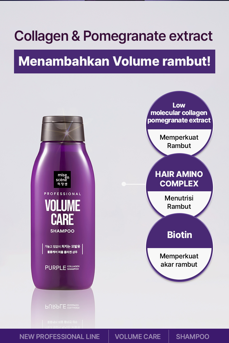 Jual mise en scene Volume Care Purple Collagen Shampoo 200ml - Shampo ...