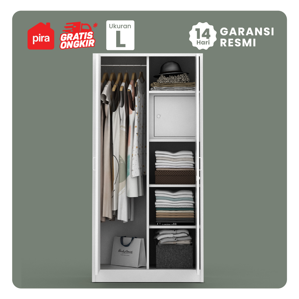 Jual PIRA - LINIO 2P MWD Lemari Pakaian Besi 2 Pintu | Shopee Indonesia