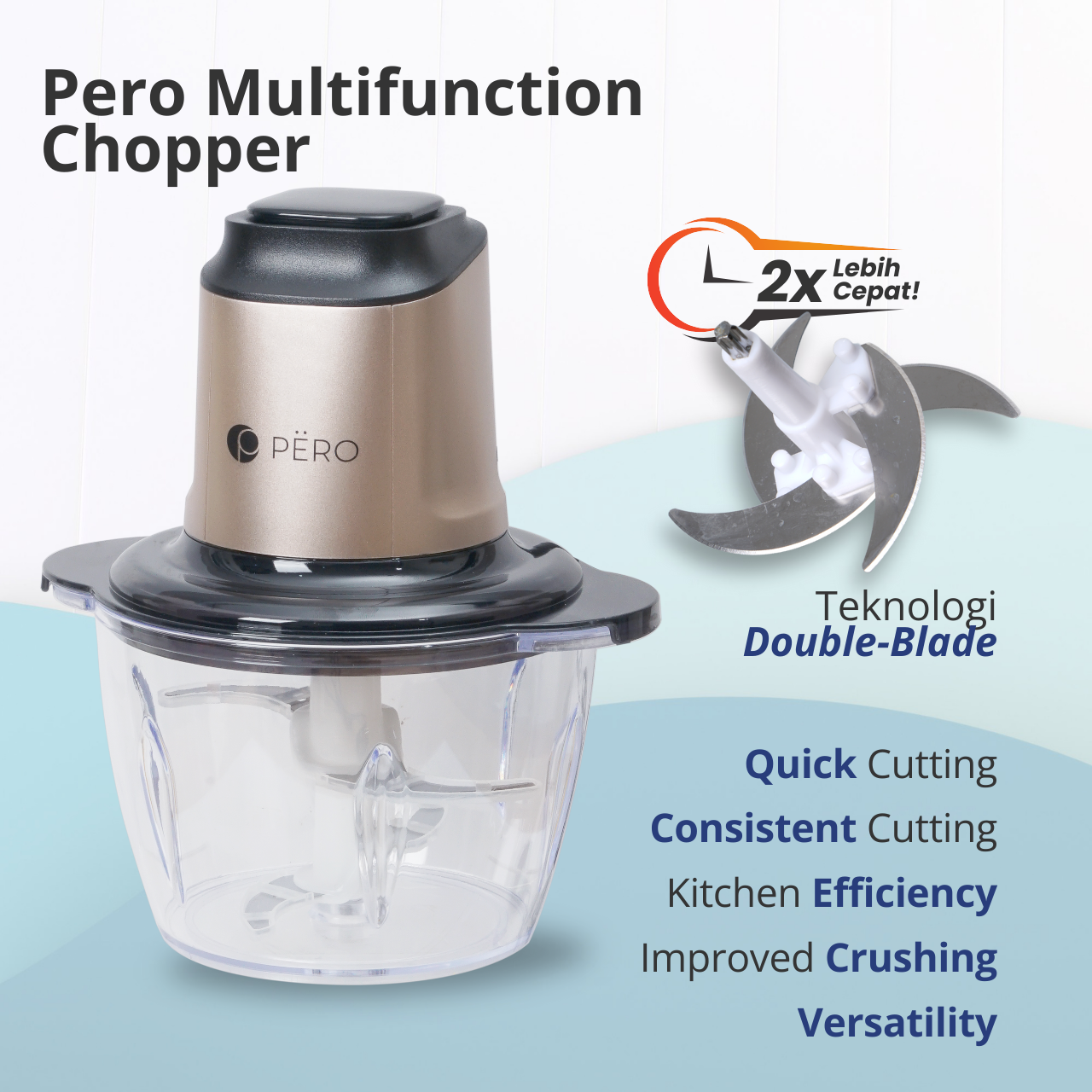 Jual [Restock] Pero Food Processor Chopper 1.5L 200W / Blender ...