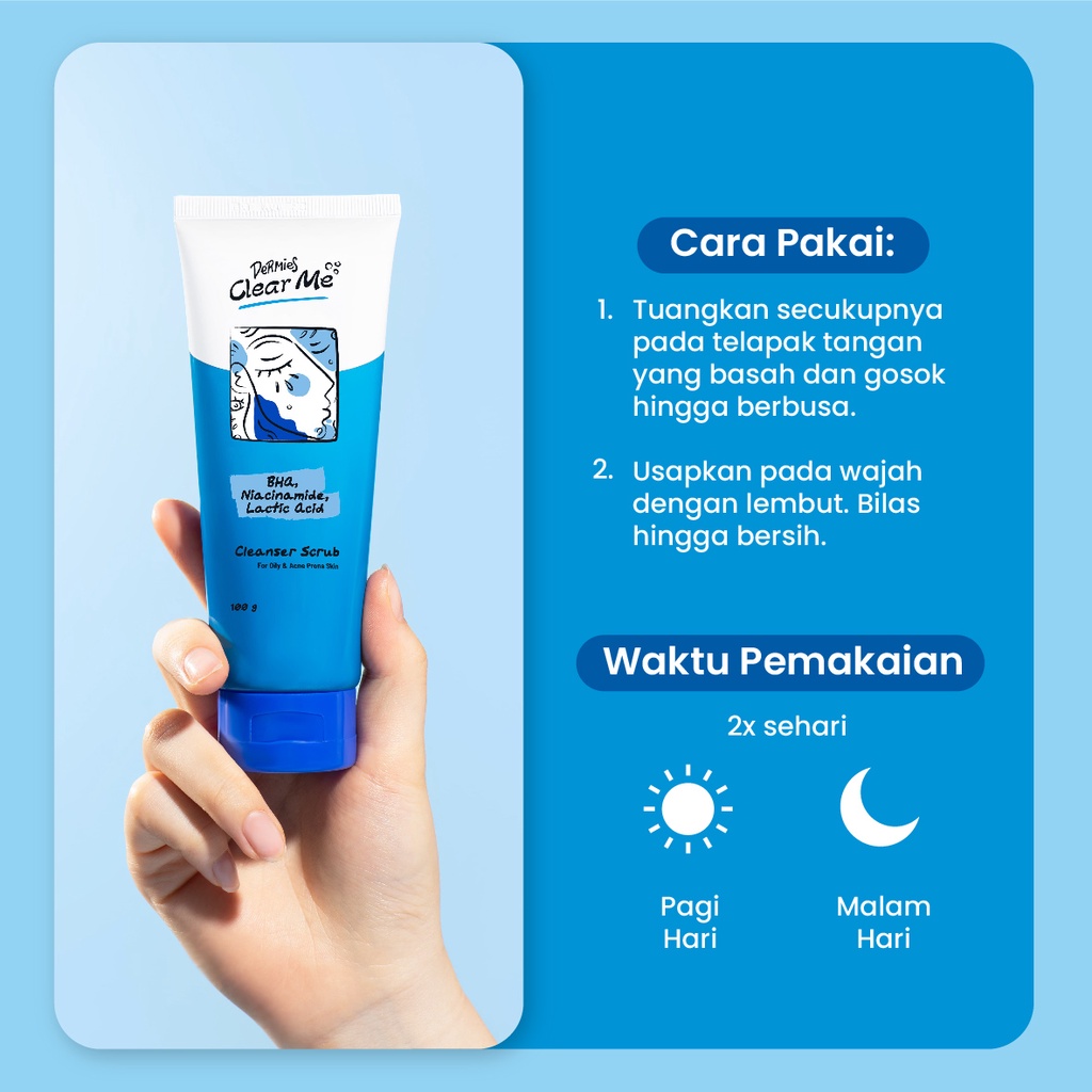 Jual DERMIES Clear Me by ERHA Cleanser Scrub - Sabun Cuci Muka dengan ...