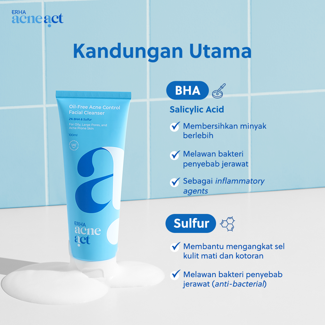 Jual ERHA AcneAct Oil-Free Acne Control Facial Cleanser 100 ml | Shopee ...